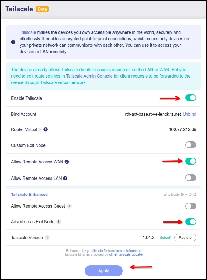 Enhanced Tailscale for GL.iNet Routers › RemoteToHome Consulting